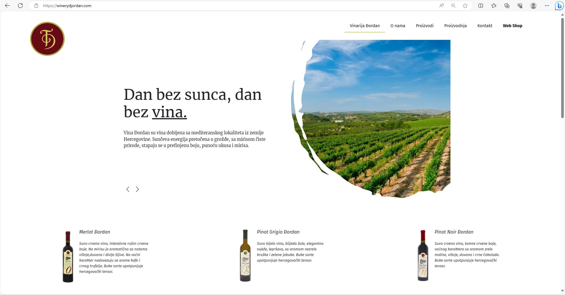 Izrađen veb-sajt i veb-šop za vinariju Đordan Group iz Trebinja - Eda ...